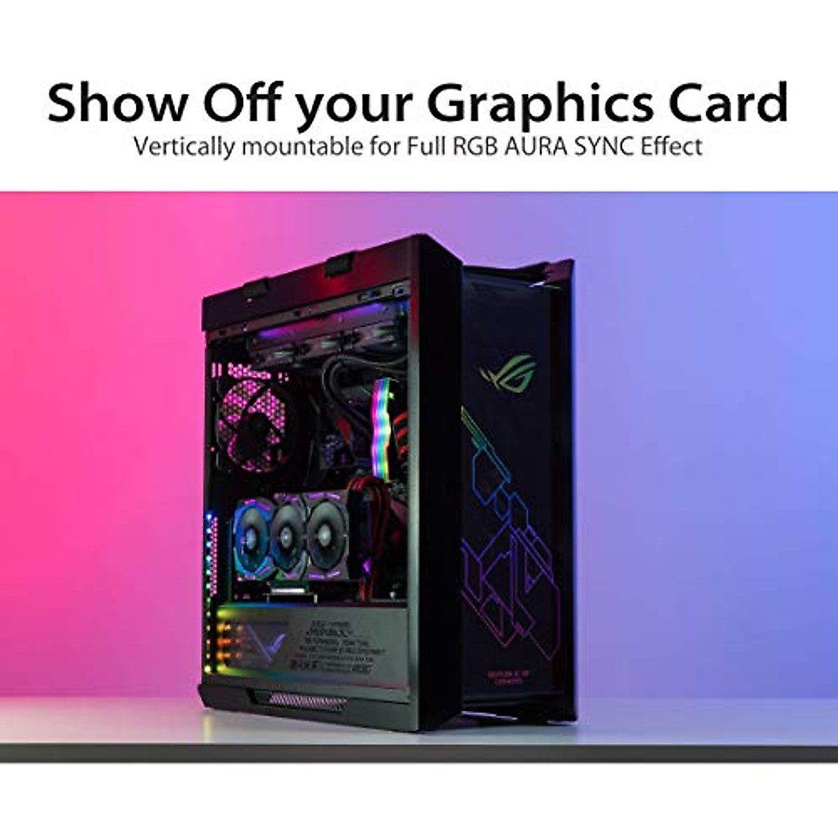 ASUS ROG STRIX Riser Cable PCI-E 3.0 x16 High Speed Flexible Extender Card Extension Port, 90 Degree Adapter (240 mm)