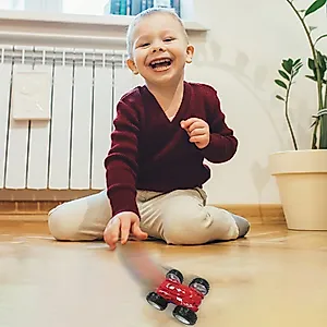 ArtCreativity Friction Flip Stunt Toy Cars for Kids, Set of 2, Cool Friction Powered Push n Go Double-Sided Cars, Awesome 360 Degree Flips, Great Birthday Gift Idea for Boys