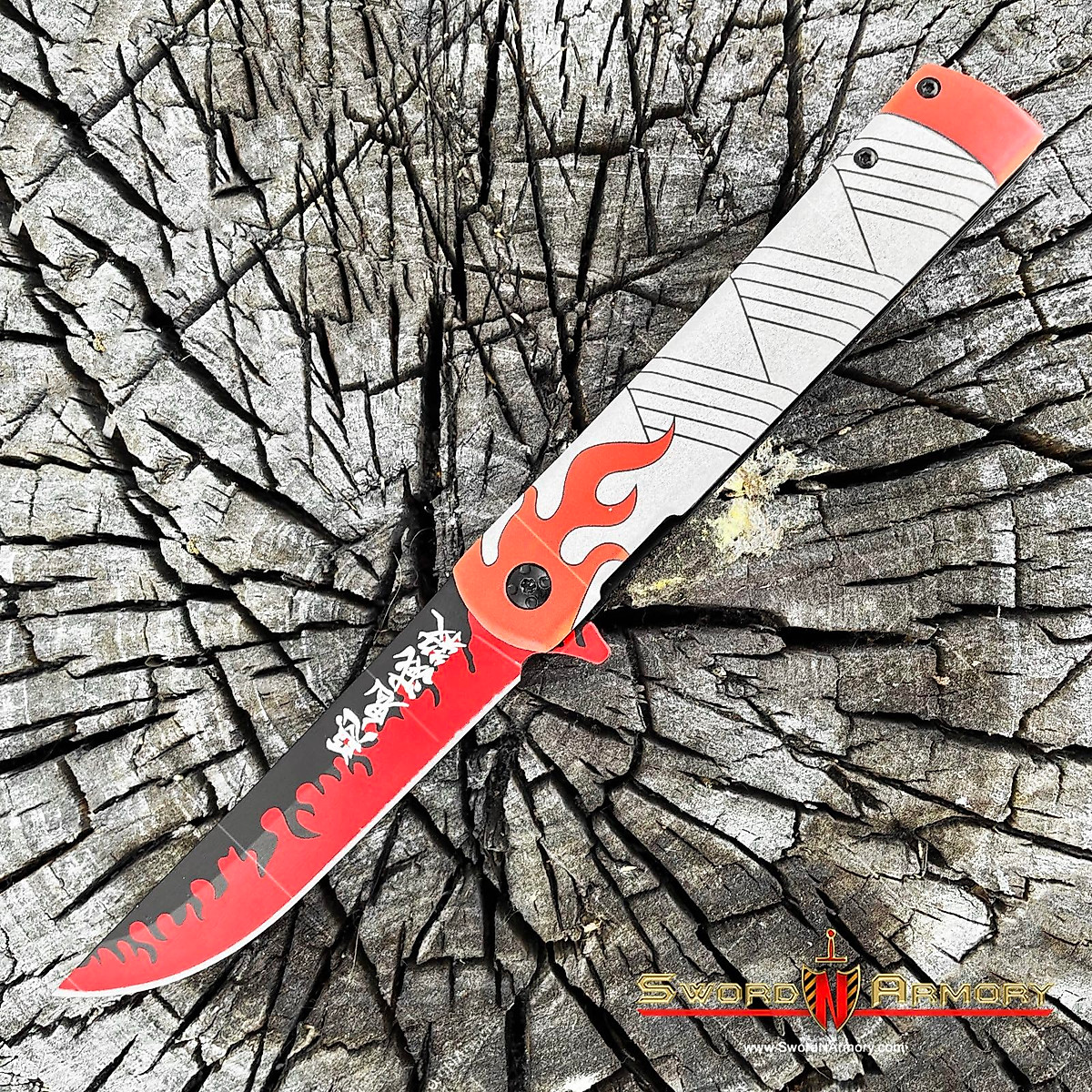 Munetoshi 9” Demon Killer Anime Spring Assisted Folding Pocket Knife Nine Styles Rengoku