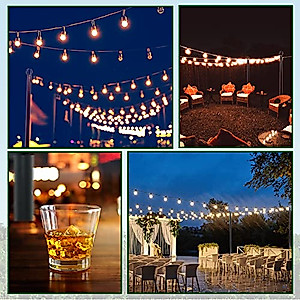 OGoeesy String Light Poles 9.3FT Poles for Outdoor String Lights Spiral Anchor Patio Lighting Stand, 28Φ Metal Posts for String Light, Light Poles for Yard Wedding Parties Home Decor (2 Set)