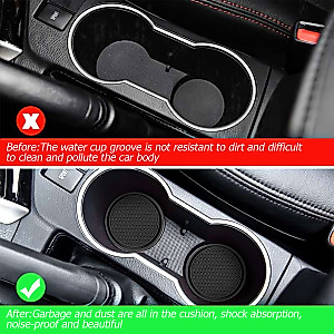 Car Cup Holder Coaster, 4 Pack Non-Slip Insert Coasters, Universal Durable Auto Cup Mat, 2.75 Inch Flexible Silicone Pad for Car Interior, Vehicle Accessories for Men and Women
