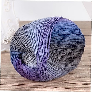 CRAFTHROU 1 Roll Self Striping Crochet Yarn Wool Rainbow Yarn Crochet Line Wool Yarn Knitting Yarn Material Crochet Scarf Line Gradient Colorful Yarn Scarf Thread to Weave Crochet Thread