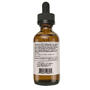 Squalane 100% Pure Plant Derived Face Oil 2 Fl Oz All Natural, Hydrates Nourish Moisturize Skin Face Body and Hair for All Skin Types