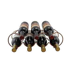 Rose Gold Stackable Table Top Wine Rack Bottle Holder Each Holds 4 Bottles - Keeps Bottles of Wine Horizontal to Prevent Oxidation