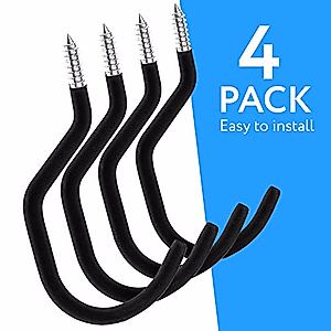 IMPRESA [4 Pack] Heavy Duty Bike Hook/Hanger - Wide Opening for All Bike Types - Easy On/Off - Hooks/Hangers for Garage Ceiling and Wall Bicycle Storage and Hanging