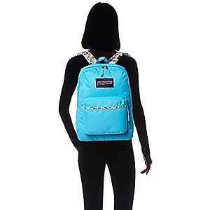 JanSport Mens Classic Mainstream High Stakes Backpack - Mammoth Blue/Multi Stickers / 16.7"H X 13"W X 8.5"D