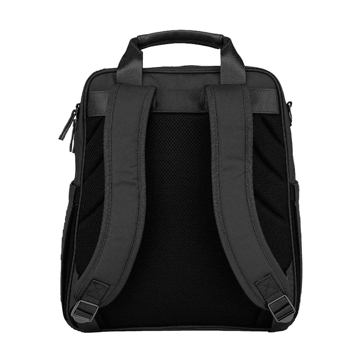 JuJuBe Nature Babe Diaper Bag Backpack with Portable Baby Changing Pad, Sustainable Multi-Function Baby Travel Bag for Bottles, Diapers, Pacifier, Snacks, Made with 24 Recycled Plastic Bottles, Black