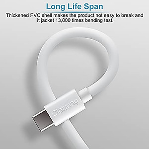 Clatwing USB C to USB C Cable [6.6ft 60W 2Pack] Enhanced Version Type-C Charger Fast Charging Cable Compatible with MacBook Pro,iPad Mini 6,iPad Air 4,Samsung Galaxy S21,Pixel,Switch,PD USB C Charger