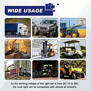 ASLONG 20 Inch LED Light Bar Combo Beam Offroad Driving Light + 2x 4inch White/Amber Yellow LED Pods Strobe Lights + Tube Clamp Mounting Bracket UTV Flag Mount Whip Light Mount w/Wiring for Pickup 4WD