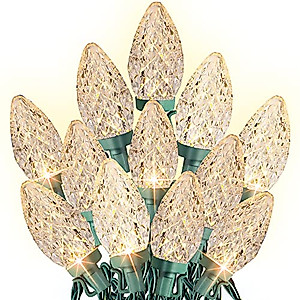 Dazzle Bright 5.5 Inch 100 Pack Christmas Light C9 Stakes + 100 LED 66 FT C9 Christmas String Lights