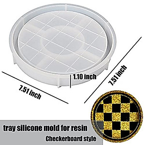ZQYSING Rolling Tray Molds for Resin, Round Silicone Tray Molds with Sides Large Tray Molds for Epoxy Casting DIY Jewelry Storage Container Resin Serving Board Molds with Edge Decorative Tray