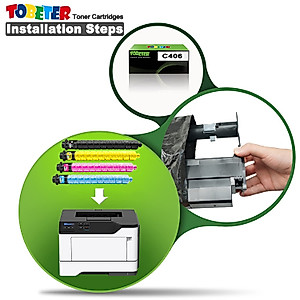 ToBeter Compatible MP C406 Toner 17,000 Pages Replacement for 842091 842092 842093 842094 Toner Cartridge for MP C307, MP C306, MP C406, MP C407 Printer (BK/C/Y/M, 4 Pack)