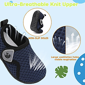 FEETCITY Toddler Shoes Baby Sneakers Boys Girls First Walking Shoes Newborn Crib Shoes Dark Blue