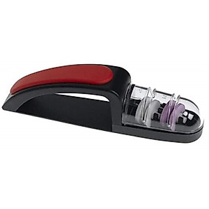 MinoSharp Ceramic Wheel Water Sharpener Plus, Black/Red