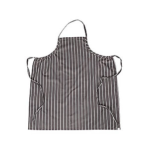 Chef Works Unisex English Chef Apron, Grey W/ Wht Stripe, One Size