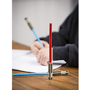 Light Saber Pencils Party Favors, Set for Kids 24 pack of Red and Blue Pencils with 3D Top Gifts Supplies for Star Wars Fan Boys Girls Teen Tween Adult - birthday party favors star wars Pencils