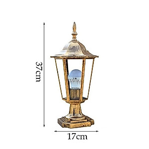 MODEBHD American Outdoor E27 Column Light IP54 Waterproof Lamp Post Lamp Post Lamp Villa Park Light Hexagonal Column Lamp European Garden Light Outdoor Lighting Garden LED Door Lights