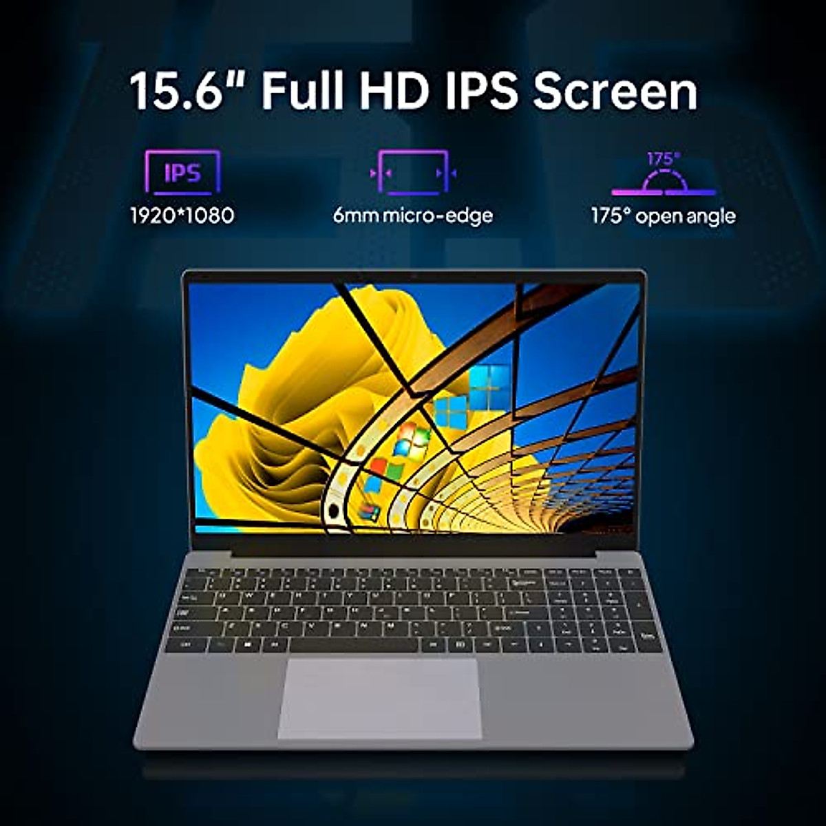 ApoloSign Versatile 15.6 Inch Laptop | Intel N5095 CPU, 12GB RAM | 512GB SSD | FHD IPS Display | Long Battery Life