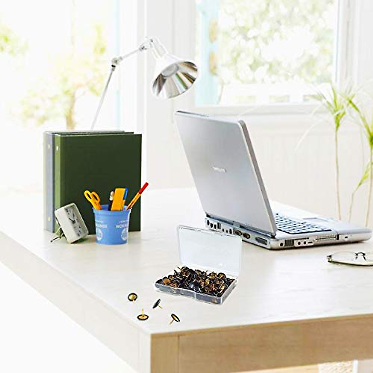 100 PCS Push Pins,Thumb Tacks, Board Pins for Cork Board, Push Pins for School, Office, Map, Photo Wall, Cork Board Bulletin Board(Black)