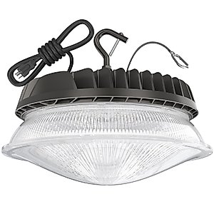 HYPERLITE Latest LED High Bay Light with Reflector 150W 18,750 LM UFO High Bay for Workshop Supermarket Warehouse 2024 New ETL Listed