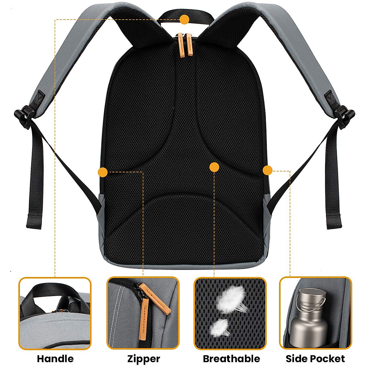 TARION Camera Backpack Waterproof Camera Bag Large Capacity Camera Case with 15 Inch Laptop Compartment Rain Cover for Women Men Photographer Lens Tripod Grey TB-02