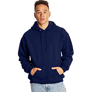 Hanes mens Ultimate Cotton Heavyweight Pullover Hoodie athletic sweatshirts, Navy, Large US