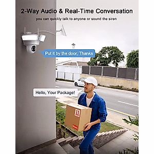 ANRAN Floodlight Security Camera Wireless Outdoor with 360° View Pan/Tilt, 2K Solar Powered WiFi Camera, IP65 Smart Lighting Cam, Color Night Vision, 120dB Siren, Two Way Audio, PIR Motion Detection