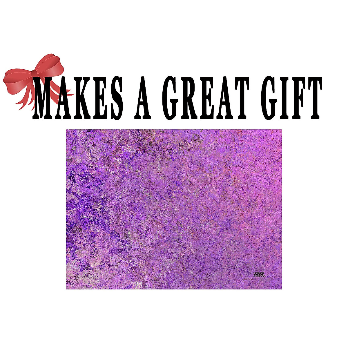 Purple Multicolored Pattern Textured Marble Art Kitchen Glass Cutting Board Modern Decorative Gift Abstract Wavy Contrast Design