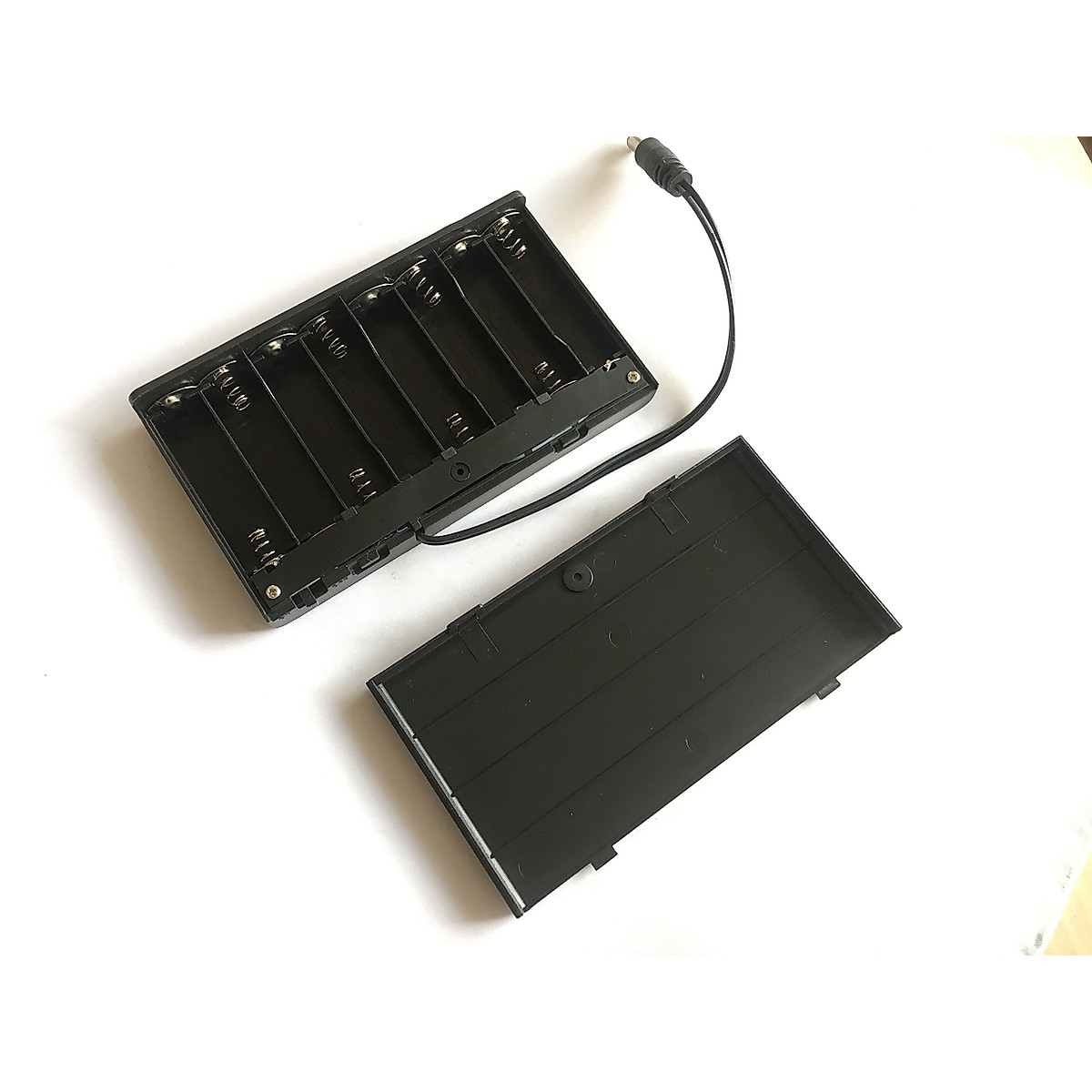 8x1.5V AA Battery Holder Case Box with DC 5.5x2.1mm Male Connector ON/Off Switch with Cover Pack of 2 (12V)