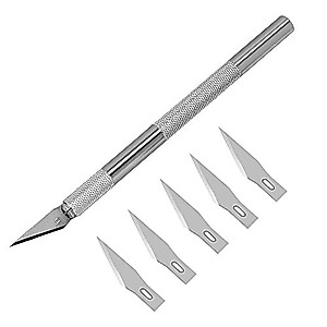 Color You Professional Stainless Steel Precision Knife Hobby Knife Razor Tool with 5 Spare Blades for Phone PC Tablet Drone Repair DIY Art Work Cutting Caving Knife Sculpture, etc.