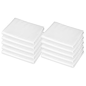 American Baby Company Cotton-Polyester Blend, Fitted with Elastic Corners Standard Daycare/Pre-School Nap Mat Sheet, 10 Packs, White