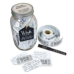 Top Shelf House Warming Wish Jar Kit with 100 Tickets and Decorative Lid