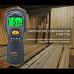 GHGHF Digital Hygrometer Meter for Wood/Cardboard Lumber Humidity Tester Fast & Precise Microwave Measurement LCD Display