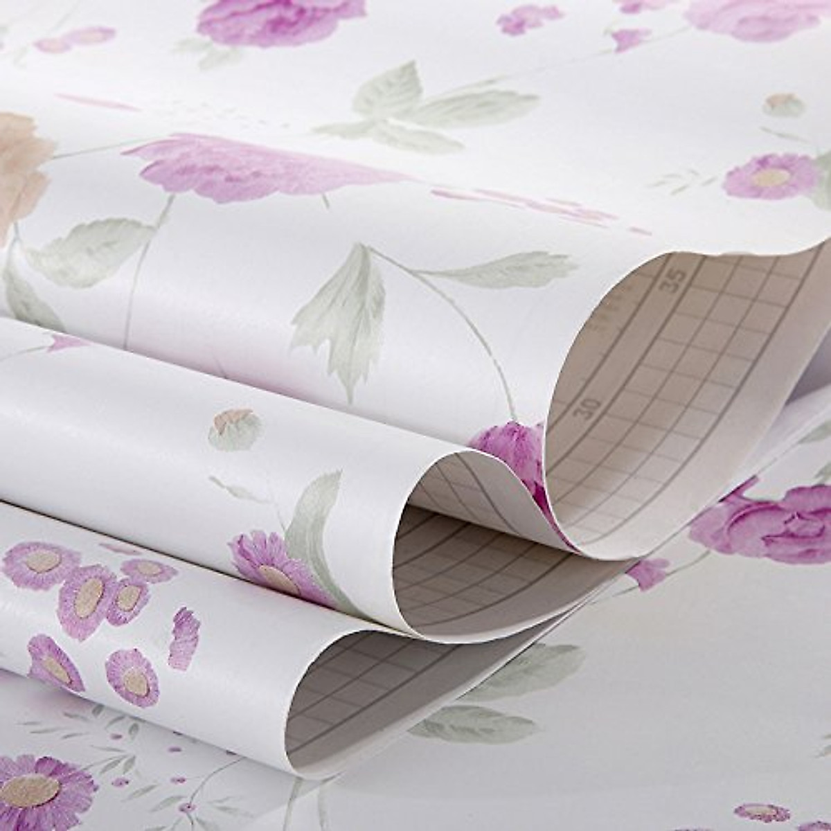 GLOW4U Self Adhesive Decorative Floral Contact Paper Drawer Shelf Liner Removable Peel and Stick Bathroom Kitchen Backsplash Wall Paper 17.7 inch by 16 Feet