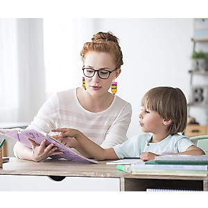 2/3Pairs Teacher Earrings for Women Beaded Pencil Dangle Earrings Statement Apple Book Drop Earrings Teacher Appreciation Gifts Back To School Jewelry Set (2 Pairs 2)