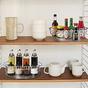 ULIVE Clear Lazy Susan, Round Plastic Rotating Turntable Organization，Suitable for Kitchen, Bathroom，Lazy Susan Refrigerator， Organizer Pantry, Cabinet, Transparent