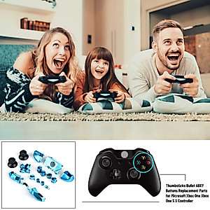 Controller Mods, Thumbsticks ABXY Buttons Replacement Parts for Microsoft One One S X Controller(Blue)