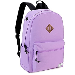 VX VONXURY Backpack for Women,Simple Lightweight Lavender Bookbag for School Travel Work (Light Purple)