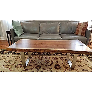 Brushed Stainless Table Legs, Bent Trapezoid Style - Any Size