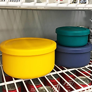 BEFOY Large Silicone Food Storage Container Set Airtight Stackable with Lids Lunch Bento Snack Box School Office Camping Hiking BPA Free