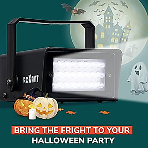 Roxant Pro Mini Strobe Light Halloween - 24 Super Bright LED Light Bulbs - Adjustable Flash Speed Control | Party Decorations | Party Lights