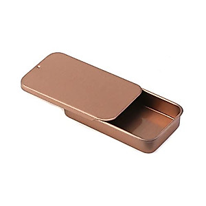 Tighall 8PCS Metal Slide Top Tin Containers Rectangle Tin Box Empty Storage Tins for Lip Balm Candles Crafts Candies Jewelry Crafts (2.2"*1.1"*0.4",Rose Gold)