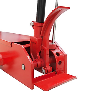 BIG RED T80501 Torin Hydraulic Heavy Duty Long Frame Service/Floor Jack with Foot Pedal, 5 Ton (10,000 lb) Capacity, Red