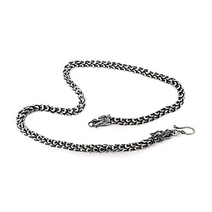 Sterling Silver Dragon Chain - Handmade Vintage 925 Necklace (18, 5.5mm)
