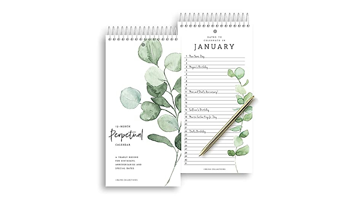 Bliss Collections Perpetual Calendar - Stylish Wall Organizer for ...