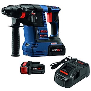 Bosch GBH18V-26K24 18V EC Brushless 1" SDS-plus Bulldog Rotary Hammer Kit with CORE18V 6.3 Ah Batteries