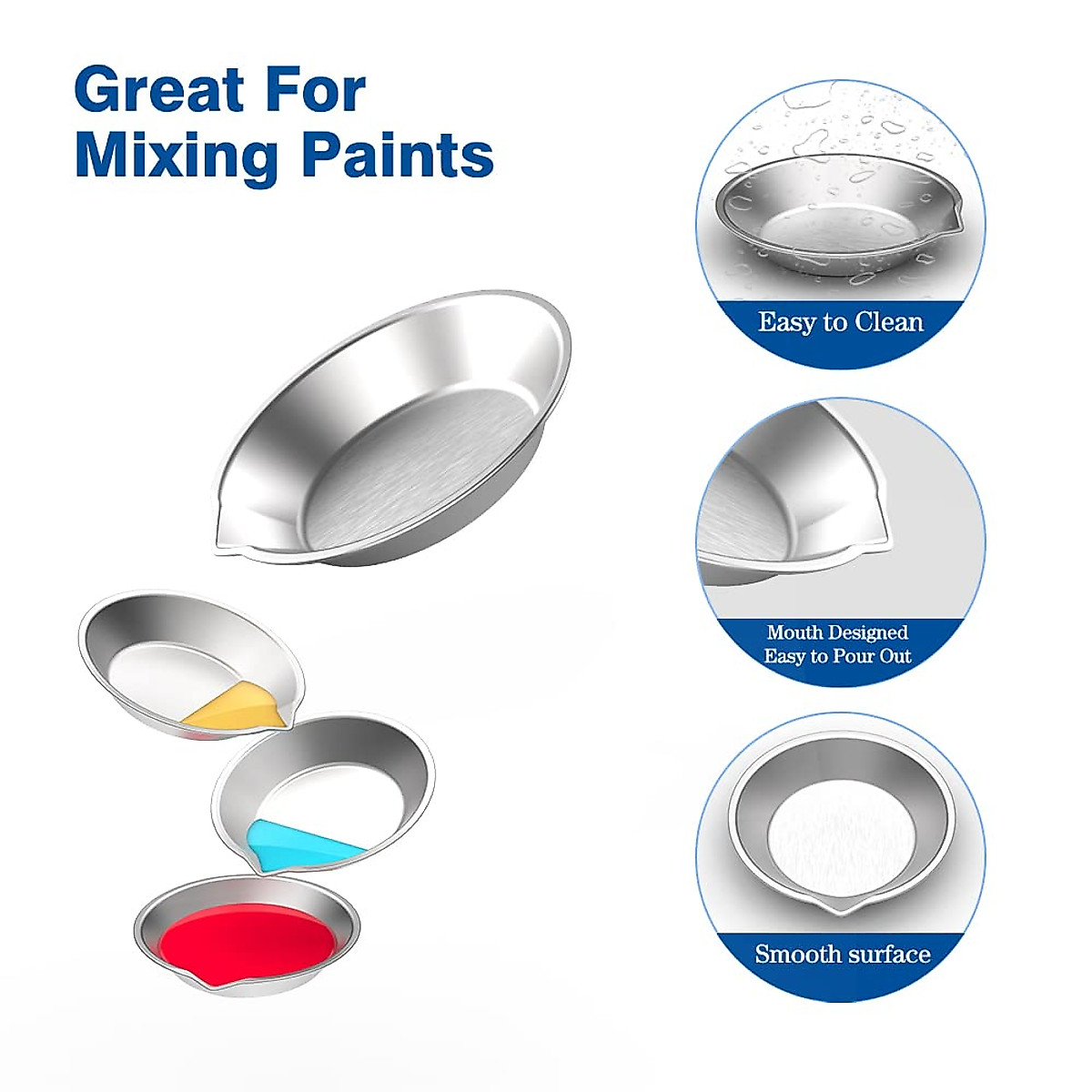 DIYESMART 12pcs Paint Tray, 2pcs Paint Stirrer and 10pcs 3ml Pipette Eyedroppers Suit for Airbrush Painting, DIY Art Craft Painting, Model Painting, Hobby Paint Building Tools, Lightweight…