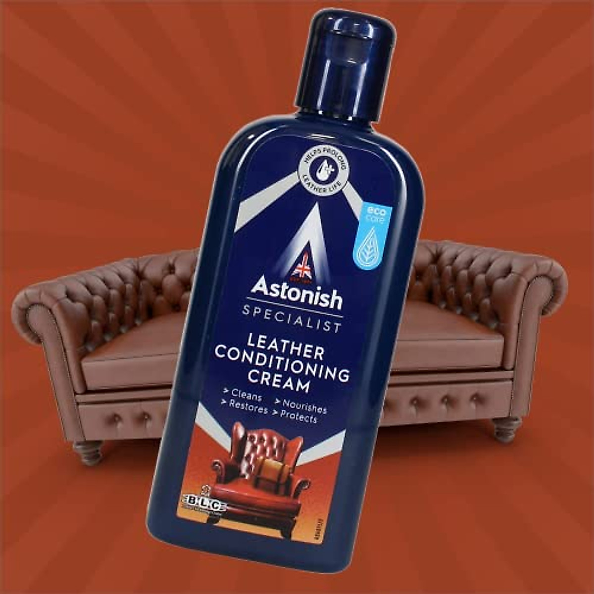 Astonish Specialist Leather Conditioning Cream For Leather Goods, Furniture, Car Seats, Boots & Bags - Conditioner Deep Cleans, Nourishes, Protects & Restores To Prevent Cracking & Drying,250ml Bottle