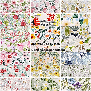 42-10" Precut Fabric Quilt Squares Layer Cake Fabric Bundles for Quilting Printed Floral for Sewing Fabric Squares …