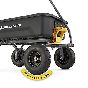 Gorilla Carts 4GCG-NF 4 Cu. Ft. Poly Garden Dump Cart with No-Flat Tires, Black (Amazon Exclusive)
